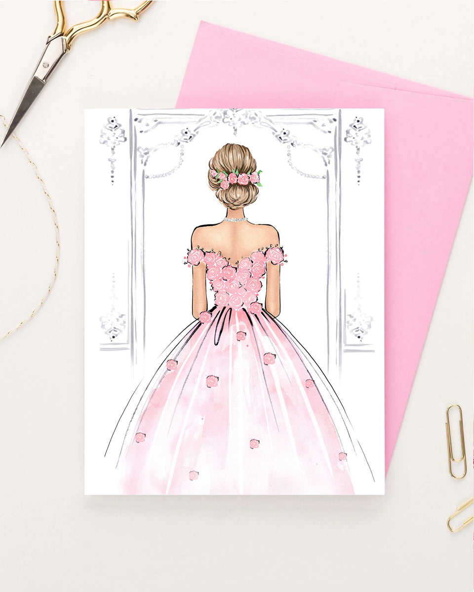 Wedding dress greeting card – Lalana Arts